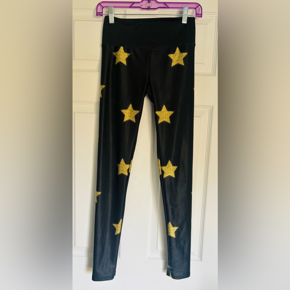 Goldsheep Black Gold Star Yoga Pants Leggings Size Sm… - Gem